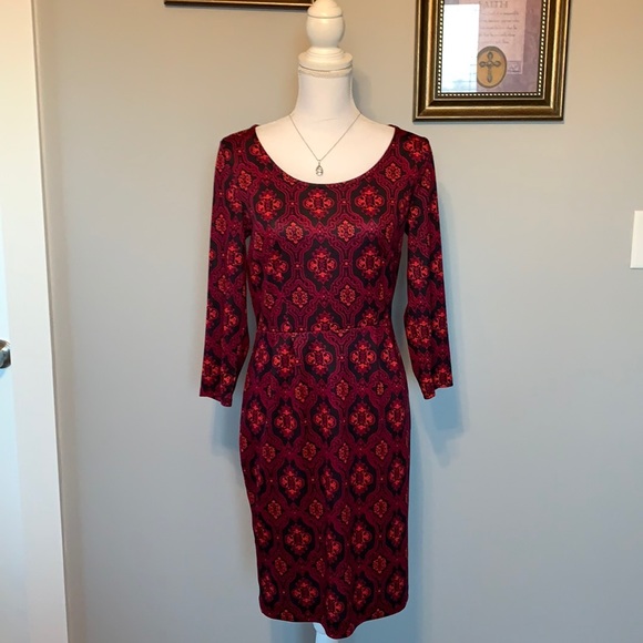 The Limited | Dresses | The Limited Form Fitting Black Red Size Medium ...